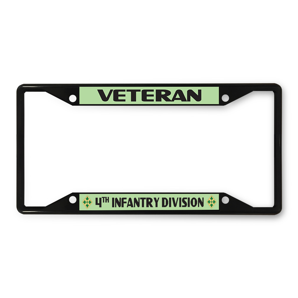 License Plate Frame Vinyl Insert Veteran 4Th Infantry Division Military ...