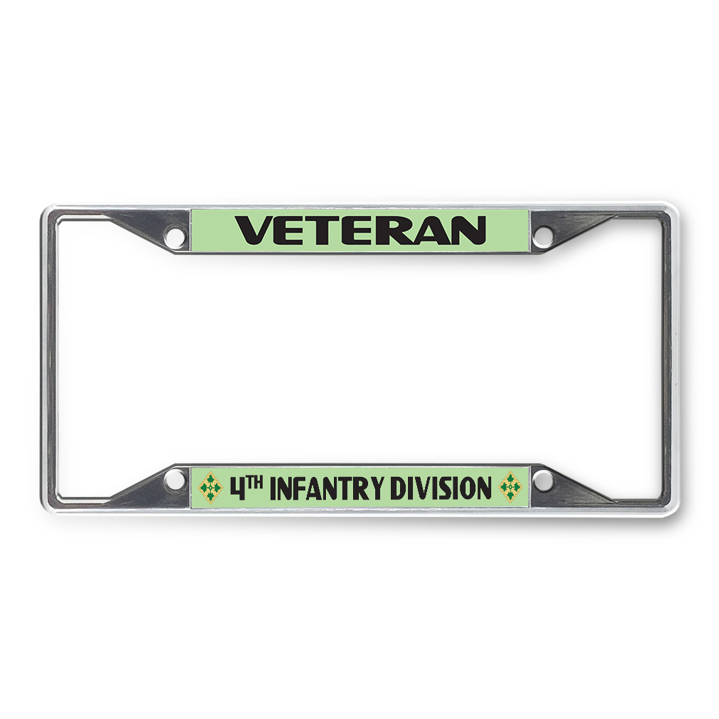 License Plate Frame Vinyl Insert Veteran 4Th Infantry Division Military ...
