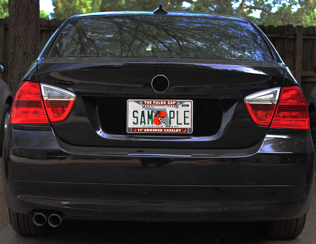 Metal License Plate Frame Vinyl Insert Fulda Gap 11Th Armored Cavalry ...