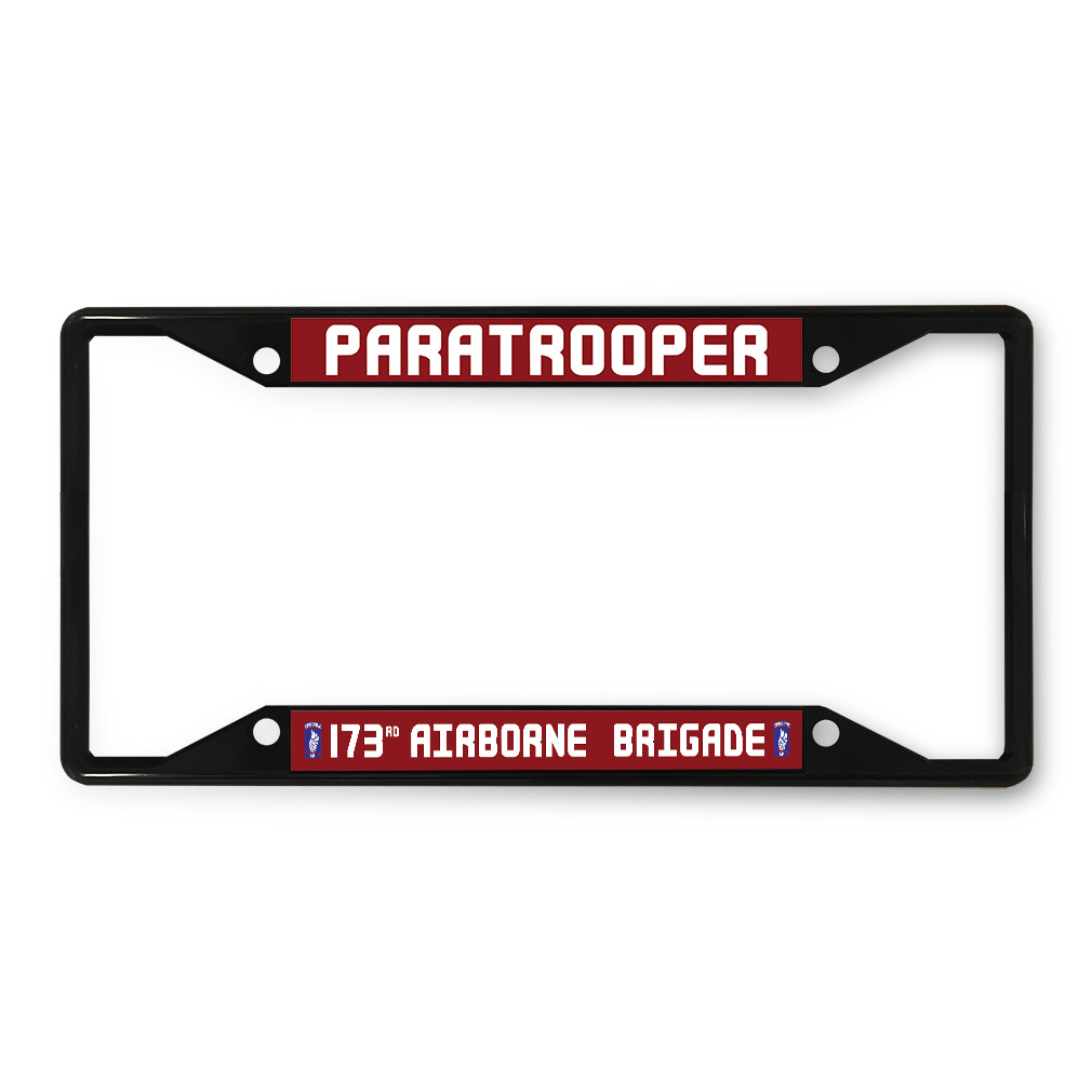 Metal License Plate Frame Vinyl Insert Paratrooper 173Rd Airborne ...