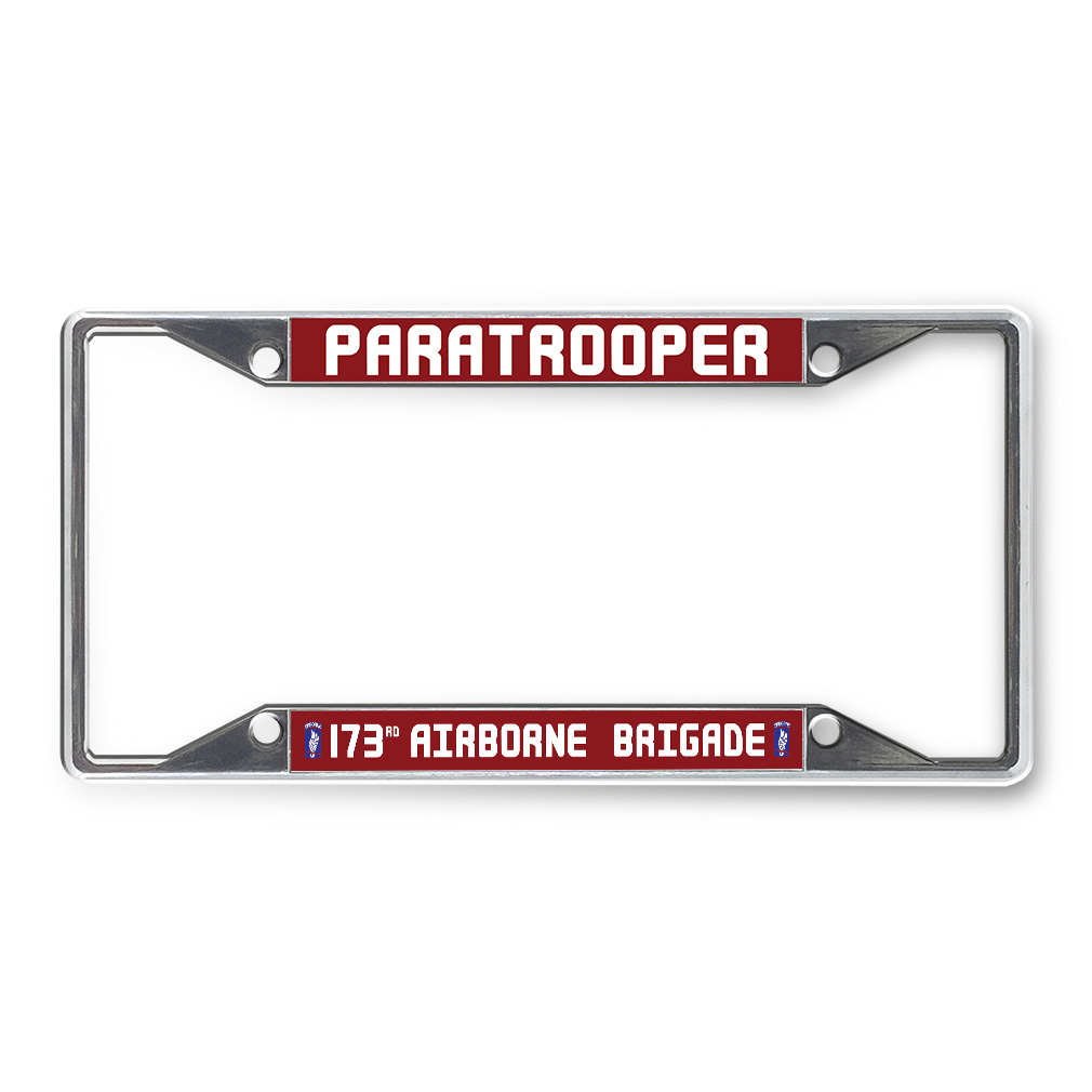 Metal License Plate Frame Vinyl Insert Paratrooper 173Rd Airborne ...