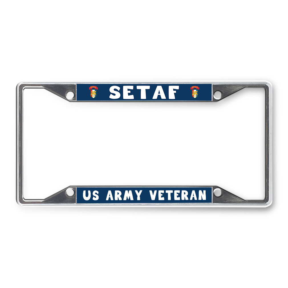 Metal License Plate Frame Vinyl Insert Setaf Us Army Veteran Military ...