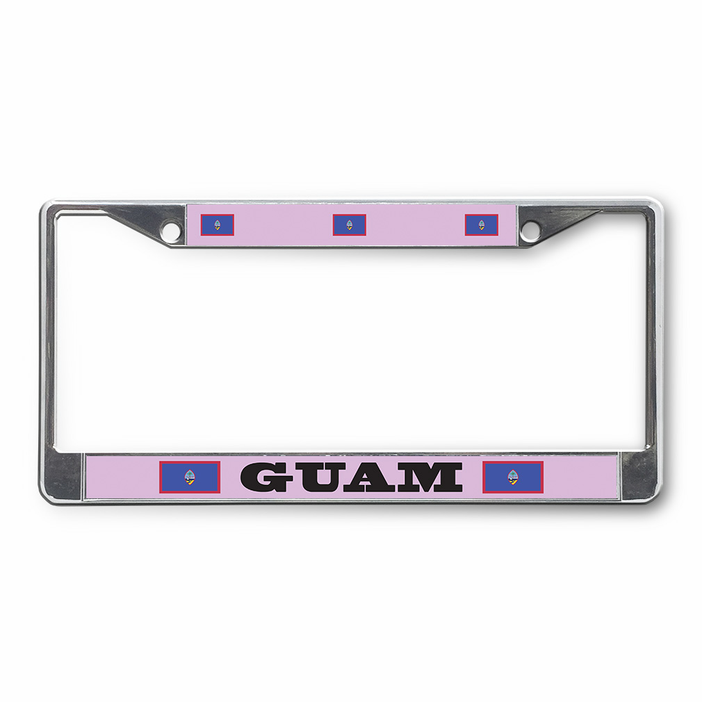 Metal License Plate Frame Vinyl Insert Guam Flag Places & Travel ...