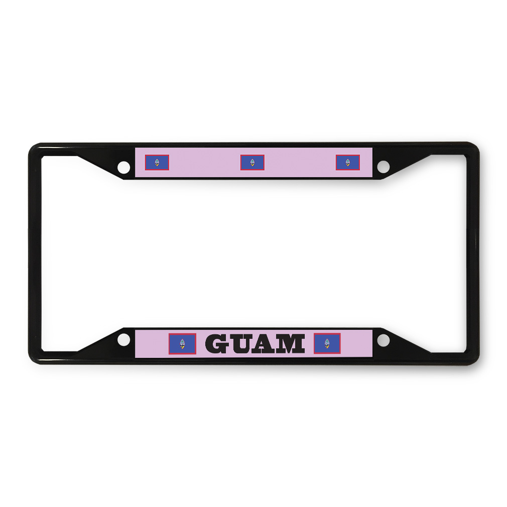 Metal License Plate Frame Vinyl Insert Guam Flag Places & Travel ...