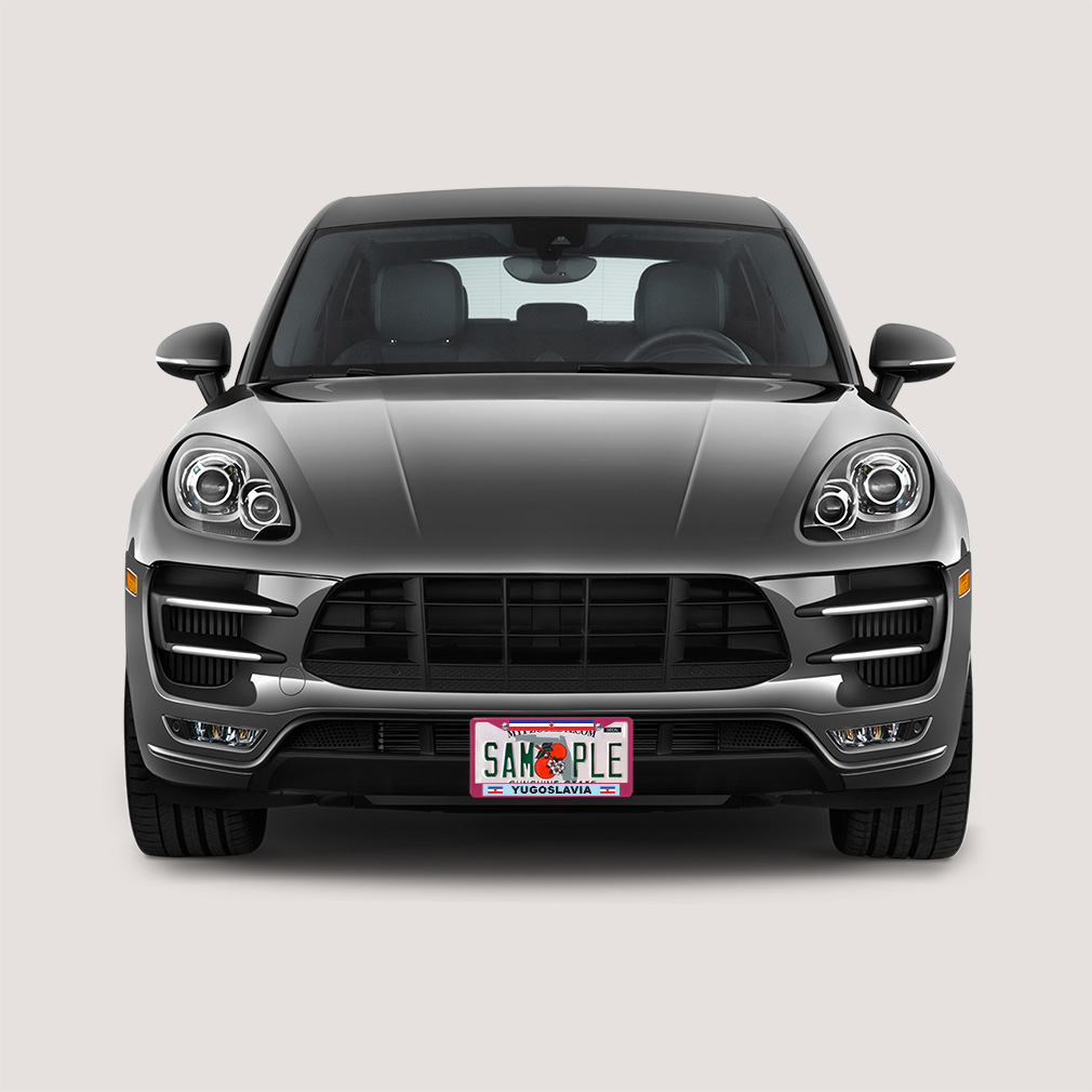 Metal License Plate Frame Vinyl Insert Yugoslavia Flag Places & Travel ...