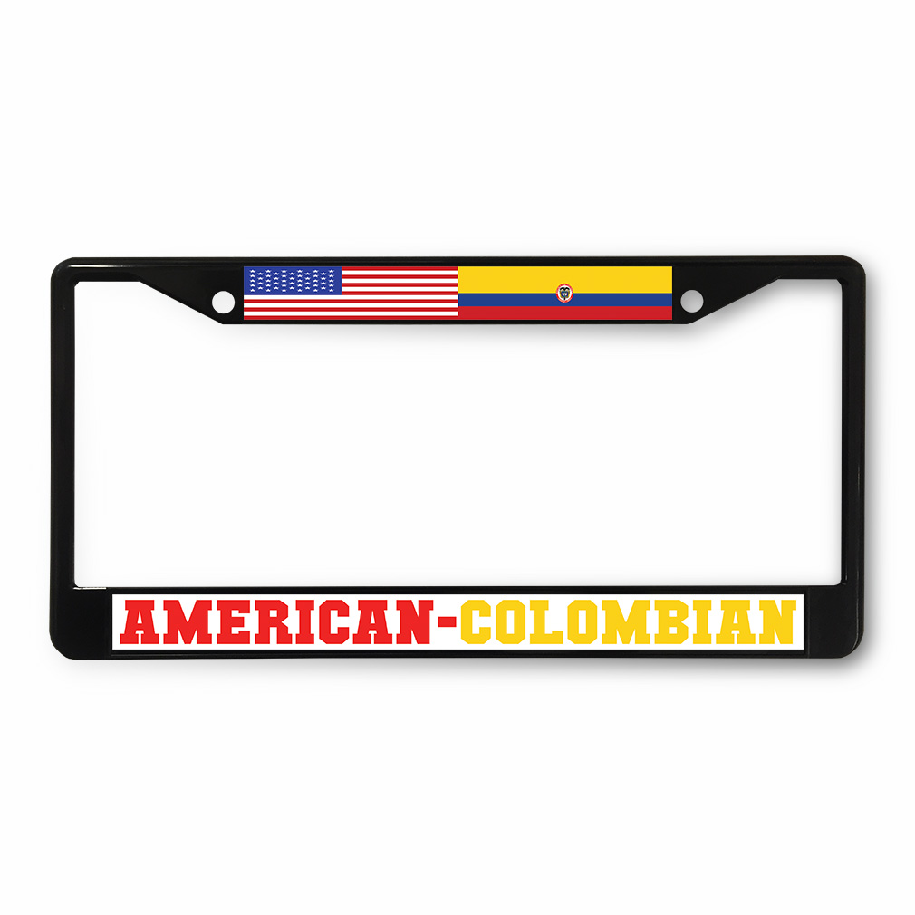 License Plate Frame Vinyl Insert American-Colombian Colombia Flag ...