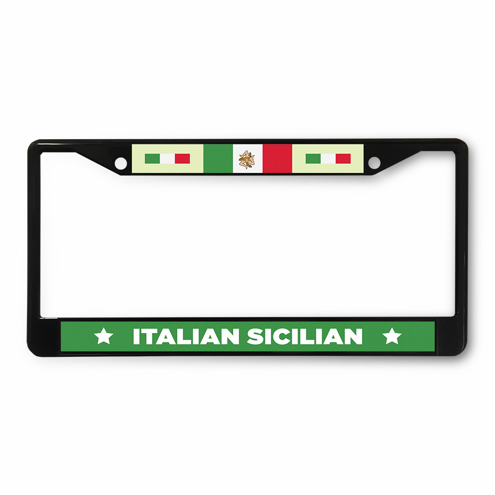 License Plate Frame Vinyl Insert Italian Sicilian Italy Flag Star ...