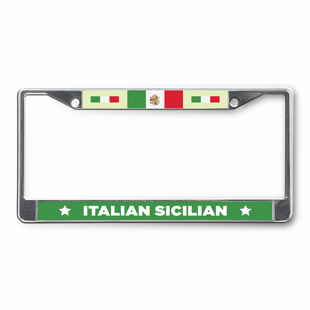 License Plate Frame Vinyl Insert Italian Sicilian Italy Flag Star ...