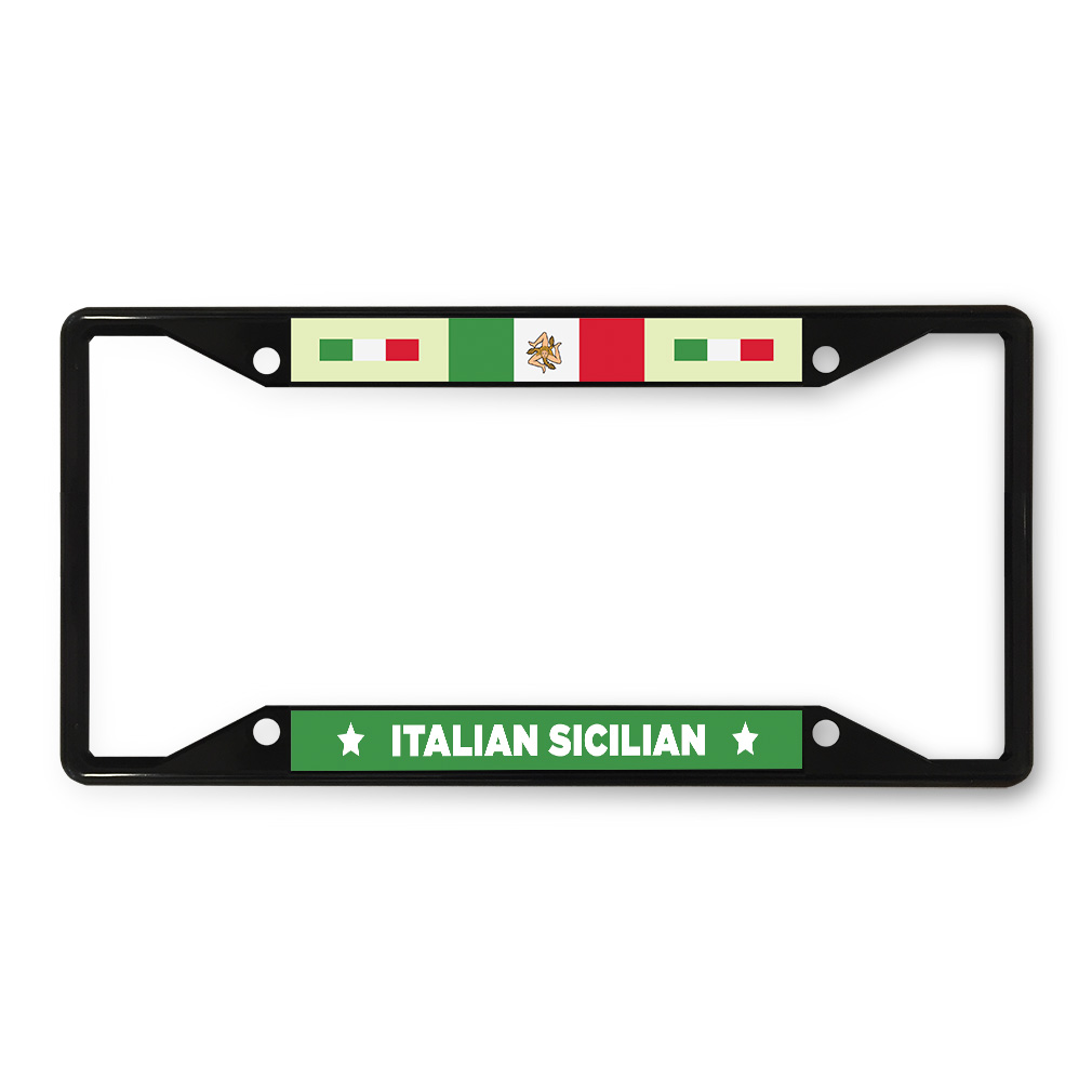 License Plate Frame Vinyl Insert Italian Sicilian Italy Flag Star ...