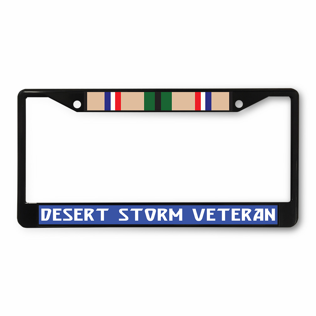 Metal License Plate Frame Vinyl Insert Desert Storm Veteran Logo ...