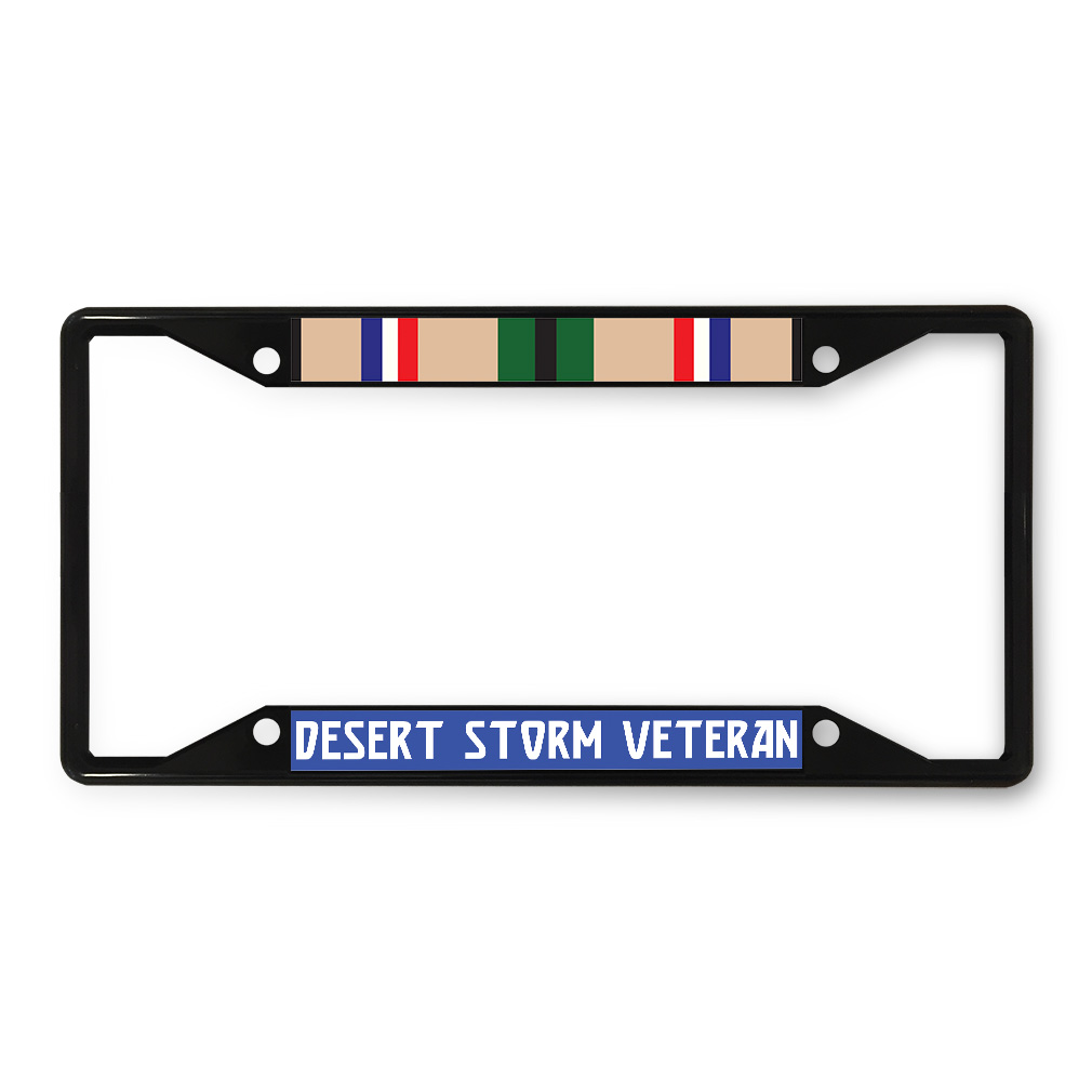 Metal License Plate Frame Vinyl Insert Desert Storm Veteran Logo ...