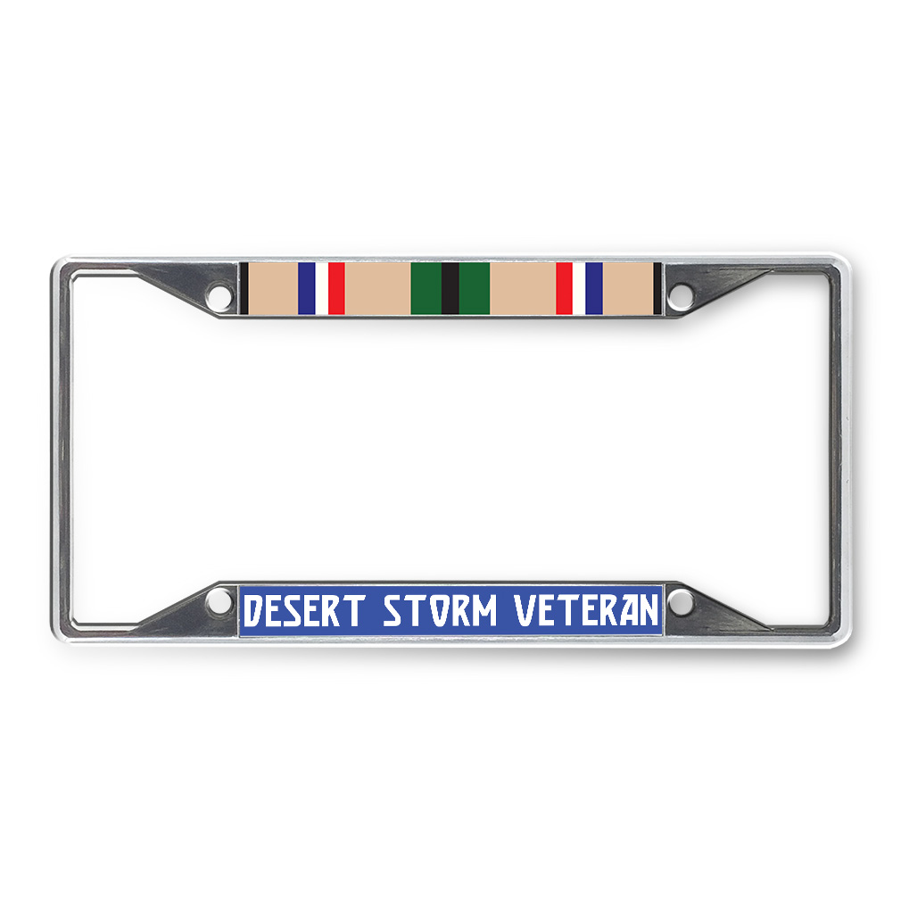 Metal License Plate Frame Vinyl Insert Desert Storm Veteran Logo ...