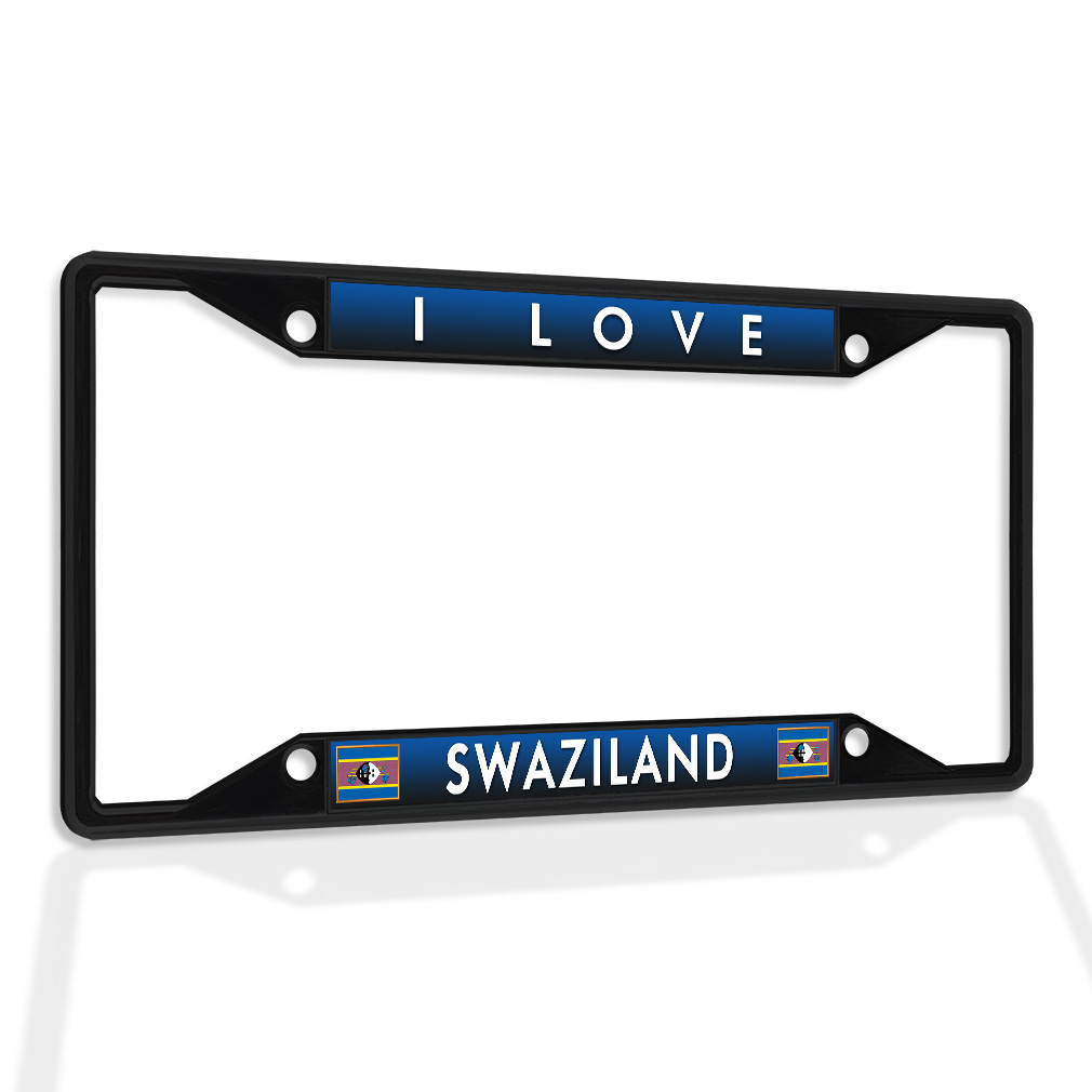 Metal License Plate Frame Vinyl Insert I Love Swaziland | eBay