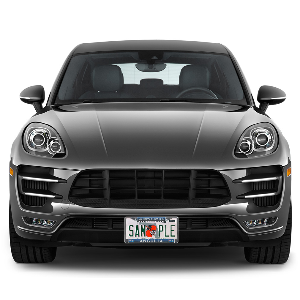 Metal License Plate Frame Vinyl Insert My Happy Place Is in Anguilla | eBay