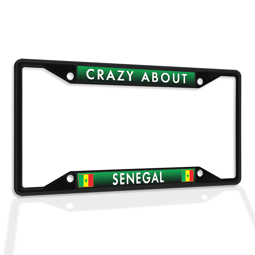 Metal License Plate Frame Vinyl Insert Crazy About Senegal | eBay